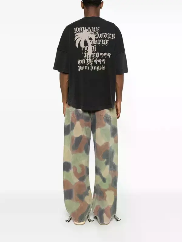 Palm Angels Monogram-print Cotton T-shirt