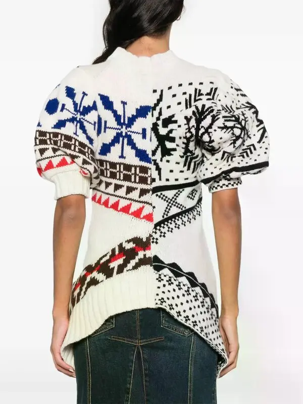 Sacai Jacquard-patterned Wool Sweater
