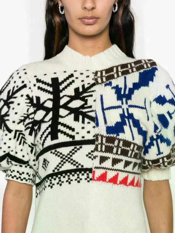 Sacai Jacquard-patterned Wool Sweater
