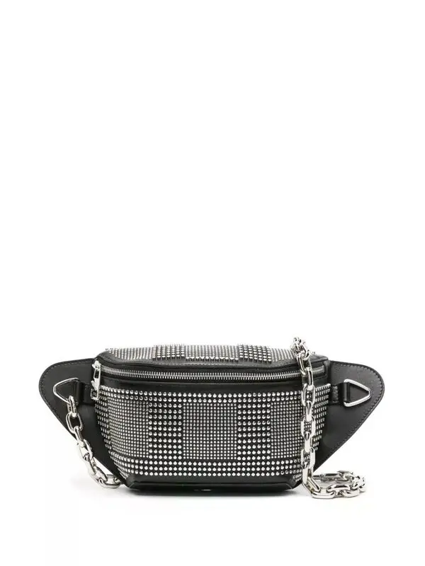Alexander McQueen Stud-embellished Leather Messenger Bag - Black