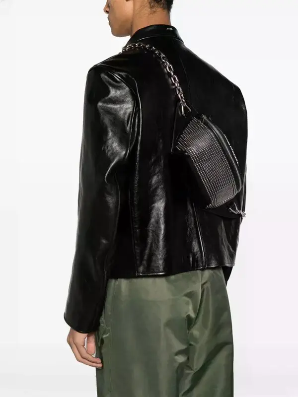 Alexander McQueen Stud-embellished Leather Messenger Bag