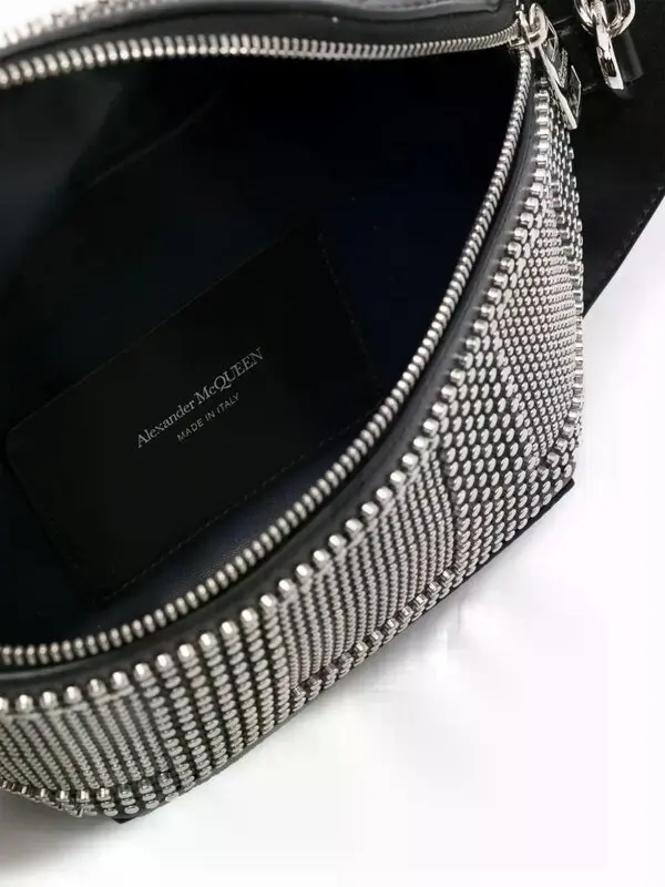Alexander McQueen Stud-embellished Leather Messenger Bag