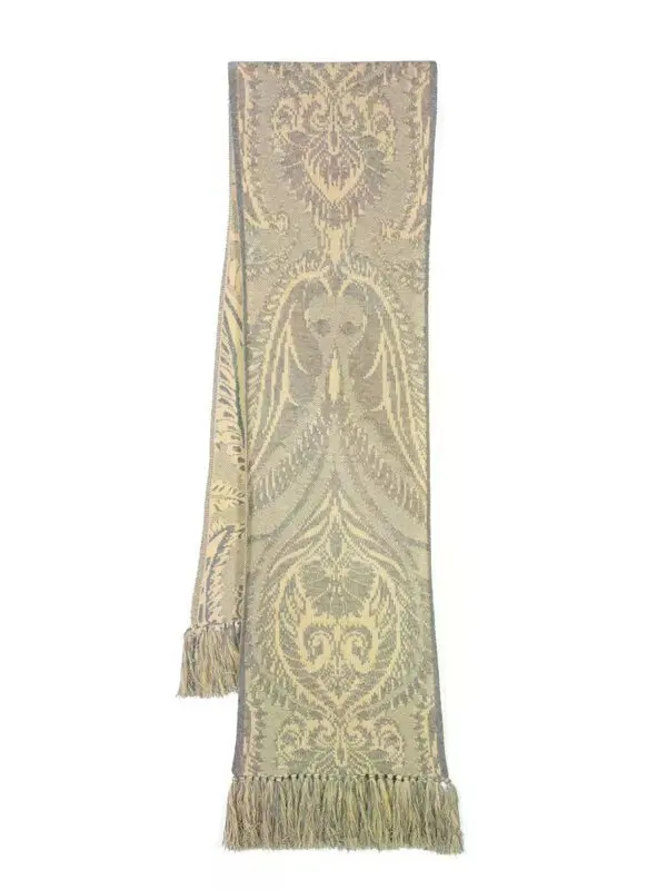 Etro Barocco Jacquard-knit Scarf - Yellow