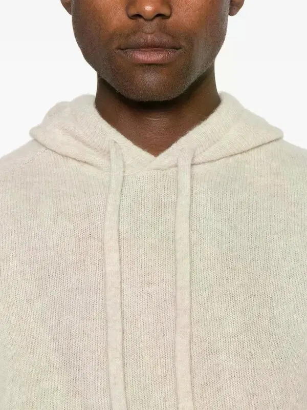 ROBERTO COLLINA Marl Knit Hoodie - Neutrals