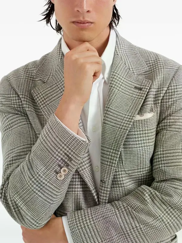 Brunello Cucinelli Single-breasted Checked Blazer