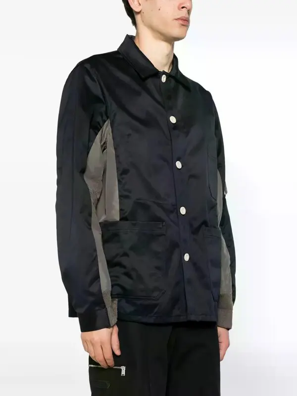 Sacai Spread-collar Panelled Shirt Jacket