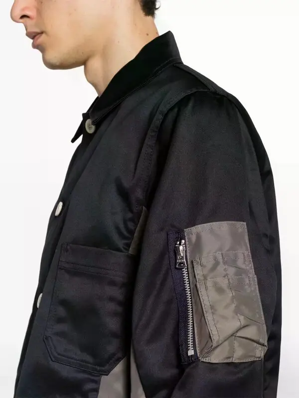 Sacai Spread-collar Panelled Shirt Jacket