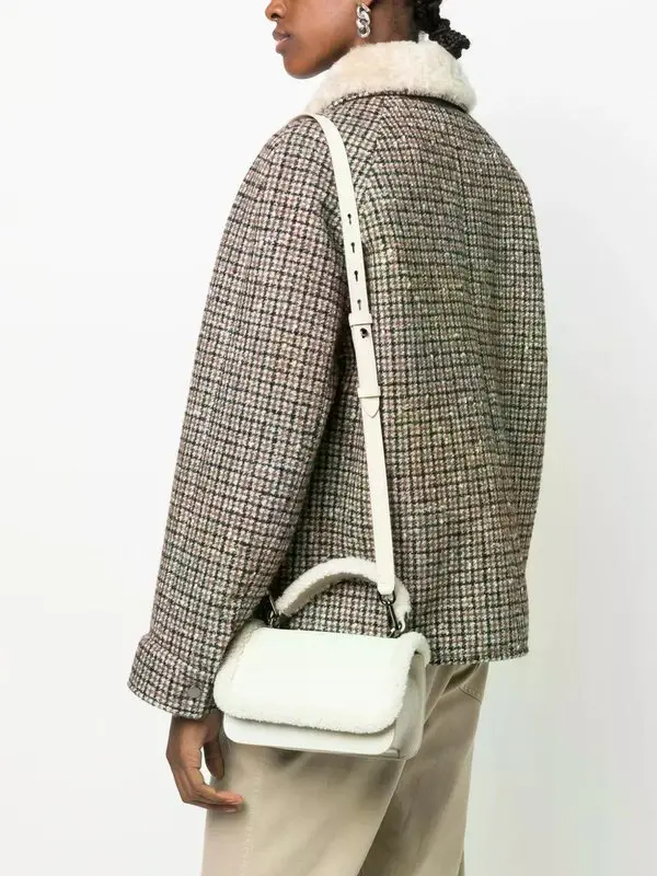 Brunello Cucinelli Shearling-trim Leather Bag