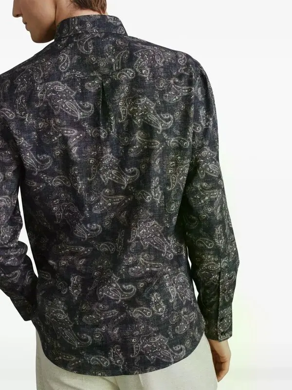 Brunello Cucinelli Jacquard Patterned Cotton Shirt
