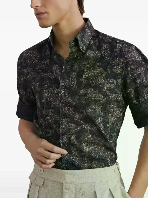 Brunello Cucinelli Jacquard Patterned Cotton Shirt