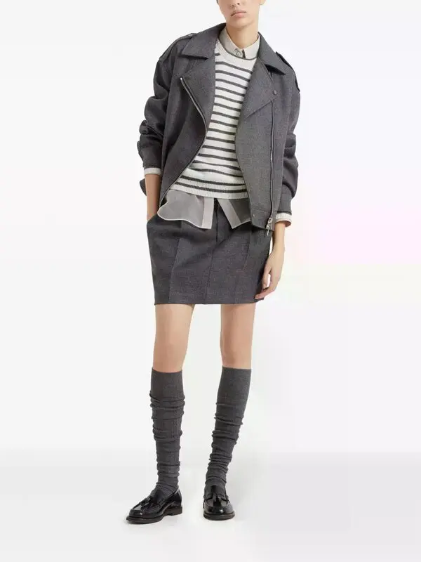 Brunello Cucinelli Virgin Wool Biker Jacket