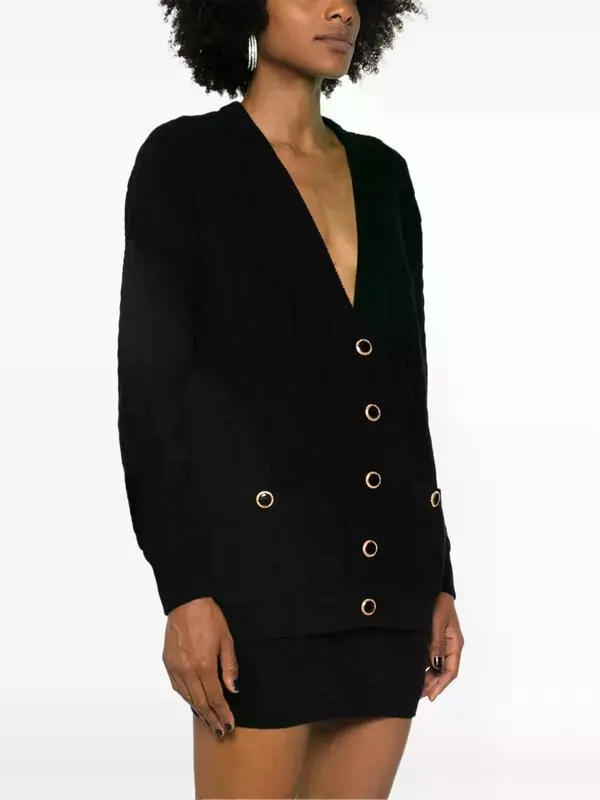 Alessandra Rich Cable-knit Wool Cardigan