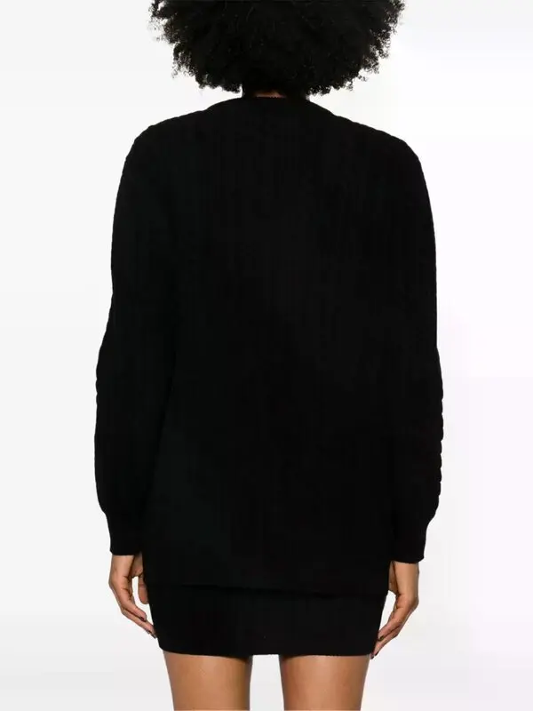 Alessandra Rich Cable-knit Wool Cardigan