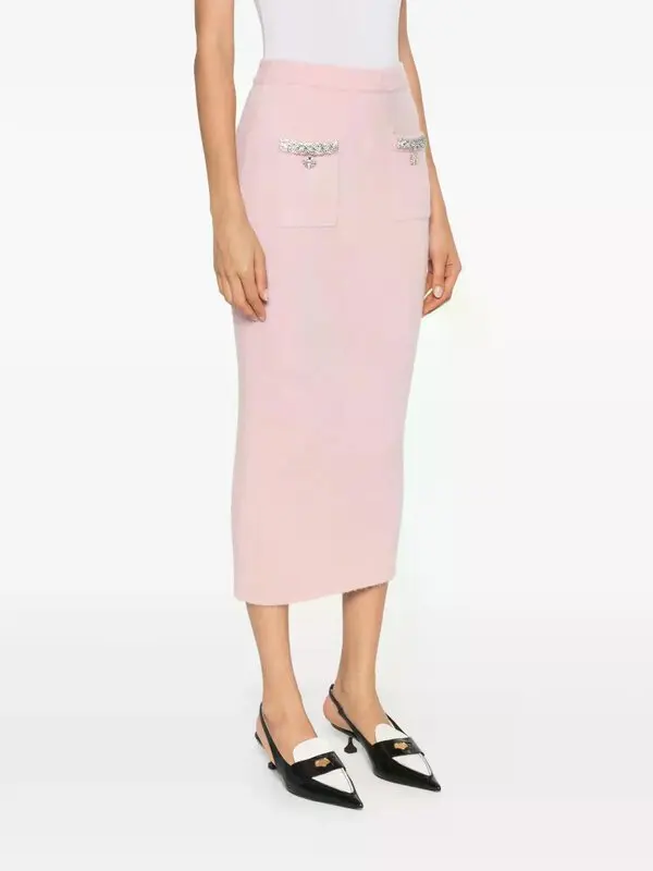 SELF-PORTRAIT Knitted Midi Skirt