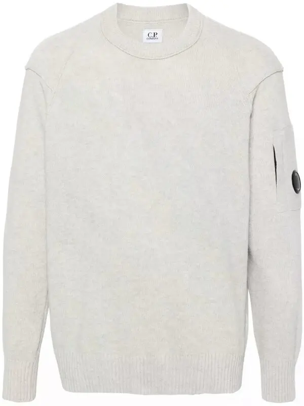 C.P. COMPANY Lens-detailed Crewneck Sweater - Grey