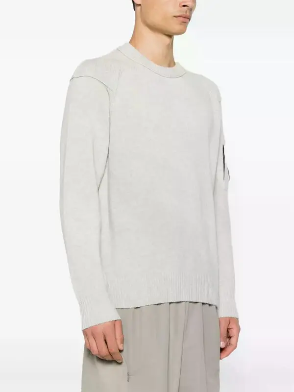 C.P. COMPANY Lens-detailed Crewneck Sweater - Grey