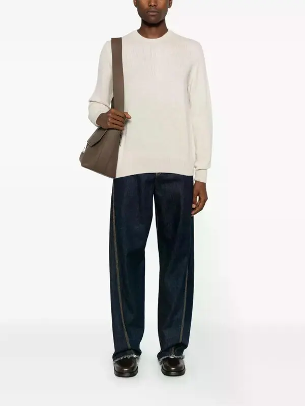 ZANONE Virgin Wool Crew Neck Sweater - Neutrals