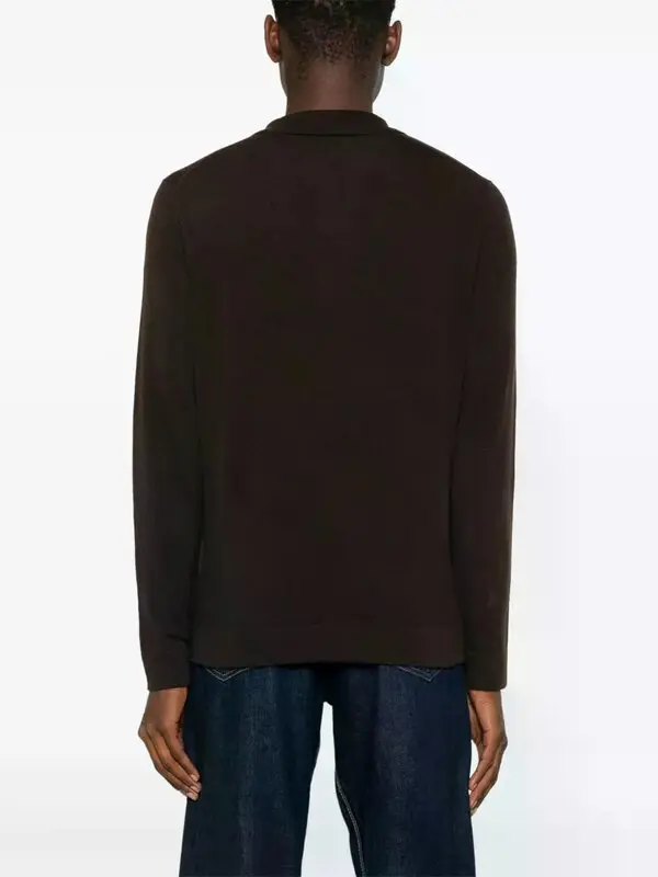ZANONE Knitted Polo Shirt - Brown
