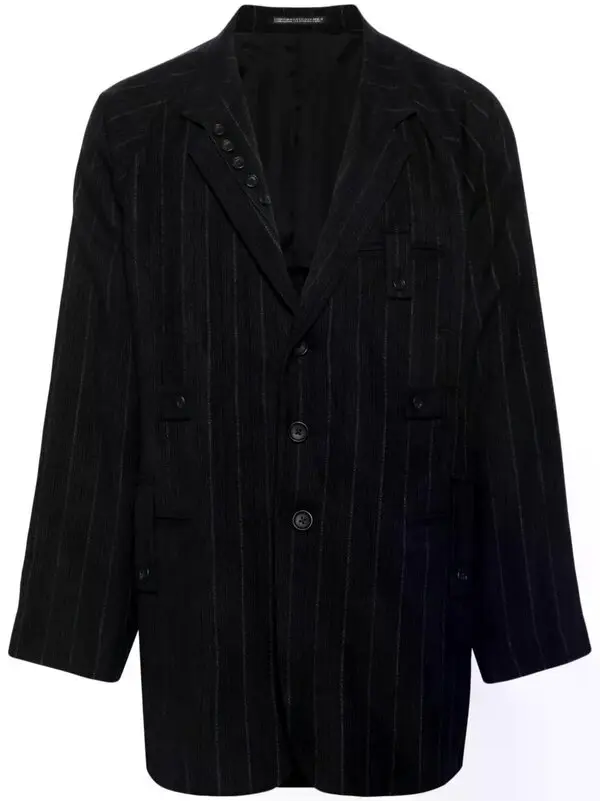 Yohji Yamamoto Pinstriped Single-breasted Blazer
