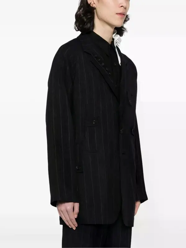 Yohji Yamamoto Pinstriped Single-breasted Blazer