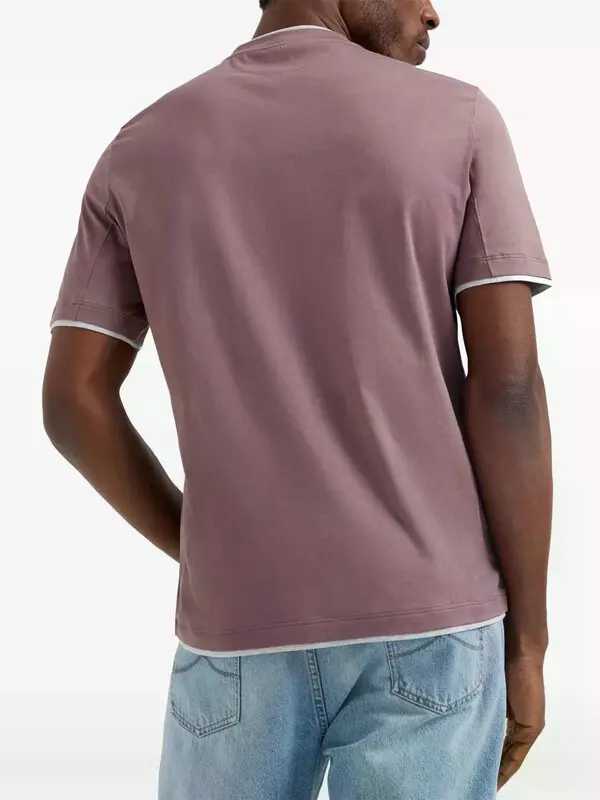 Brunello Cucinelli Contrast-trim Crew-neck T-shirt