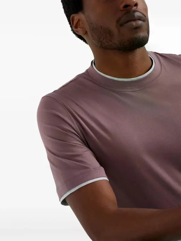 Brunello Cucinelli Contrast-trim Crew-neck T-shirt