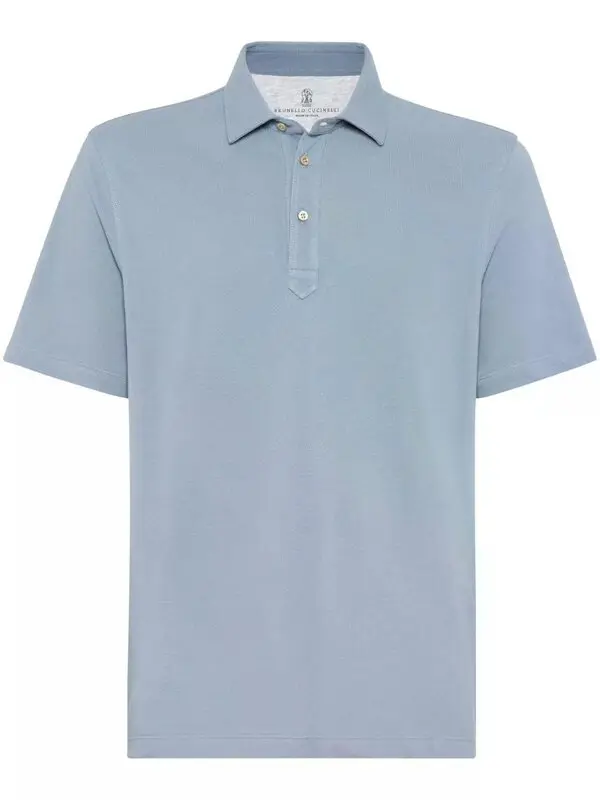 Brunello Cucinelli Cotton-piqué Polo Shirt - Blue