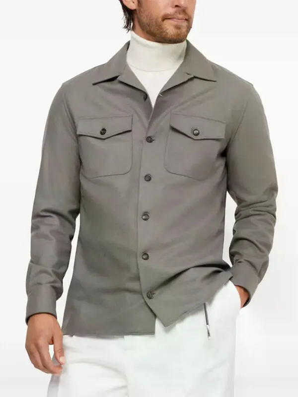Brunello Cucinelli Camp-collar Long-sleeve Shirt