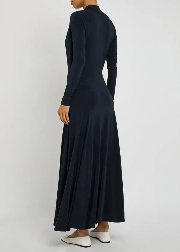 Tove Eadan Draped Stretch-jersey Maxi Dress - Navy