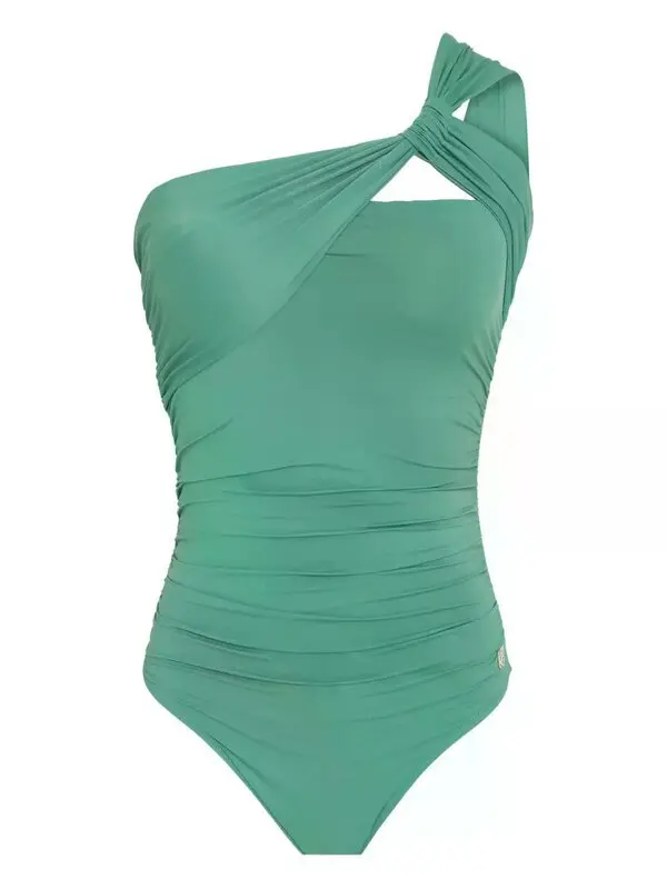 BRIGITTE One-shoulder Knotted Swimsuit - Green