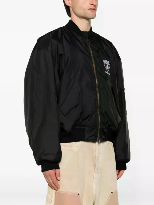 Balenciaga Automobili Lamborghini-logo Bomber Jacket - Black