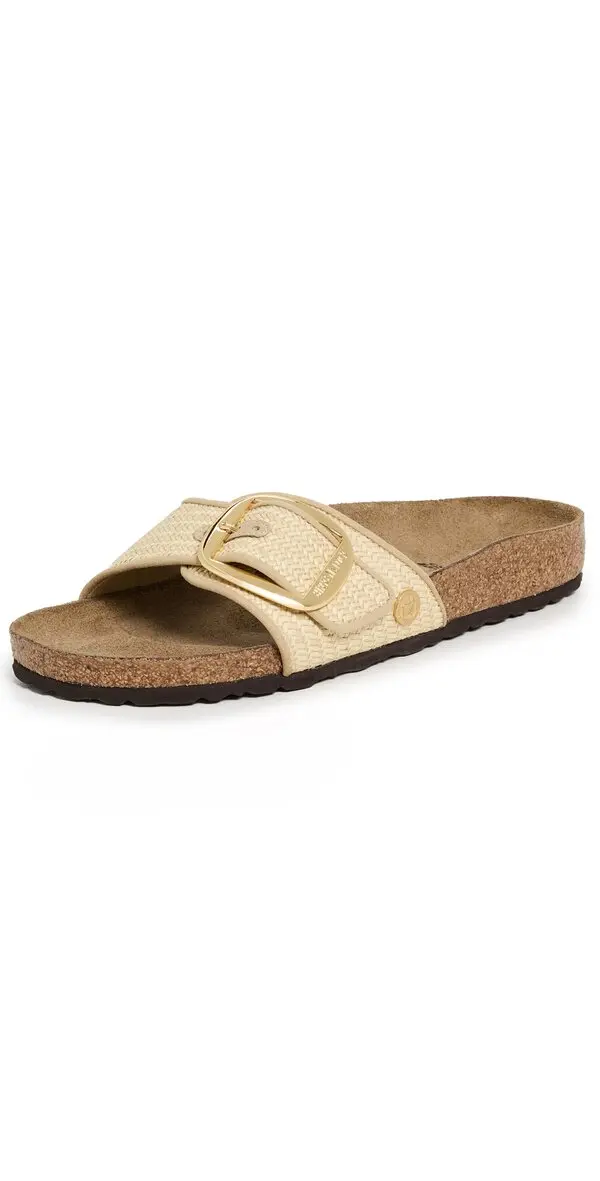 BIRKENSTOCK Madrid Big Buckle Raffia Sandals