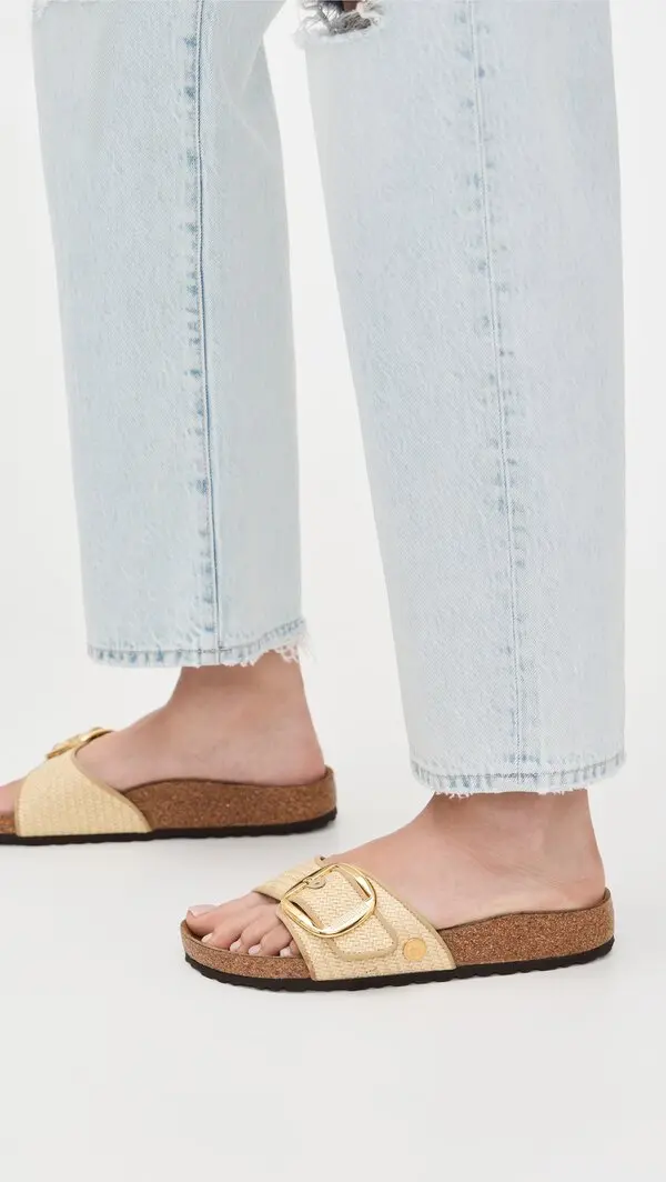 BIRKENSTOCK Madrid Big Buckle Raffia Sandals