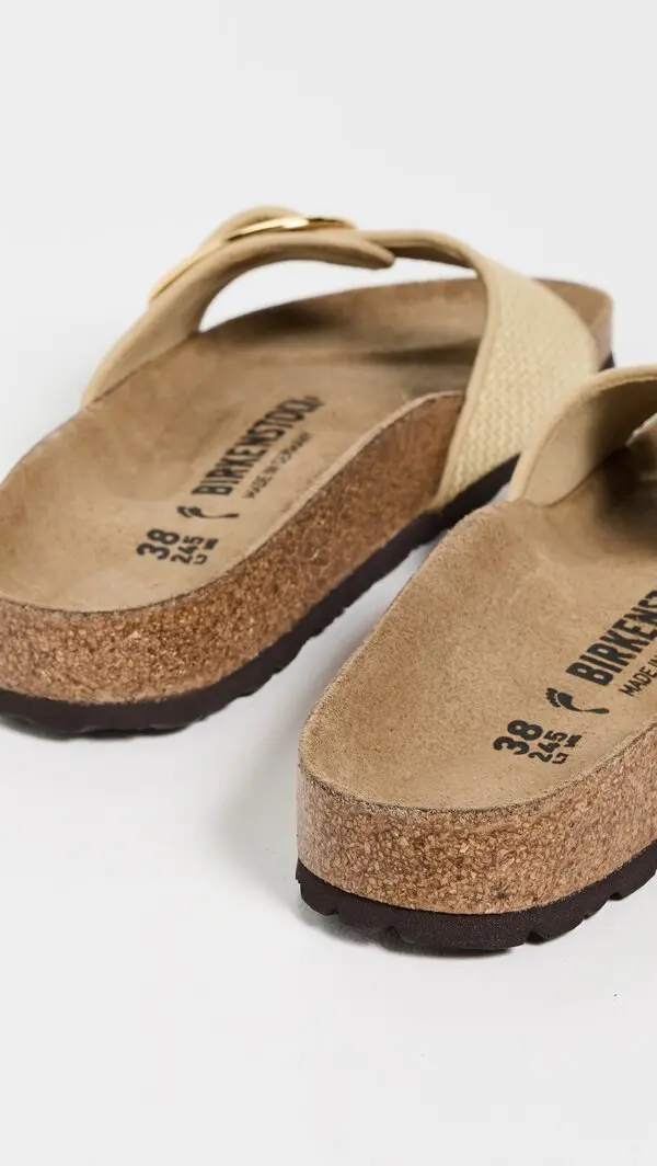 BIRKENSTOCK Madrid Big Buckle Raffia Sandals