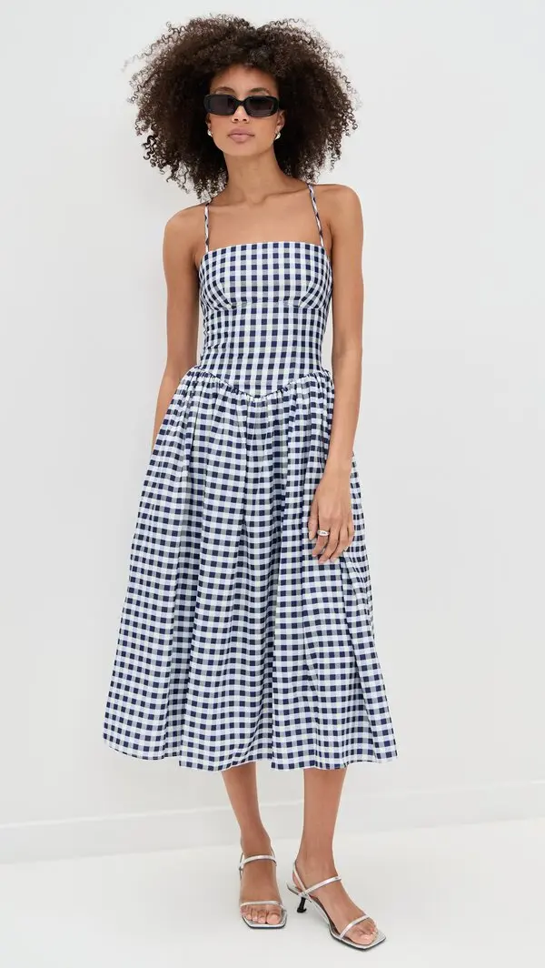 SELF-PORTRAIT Printed Taffeta Midi Dress