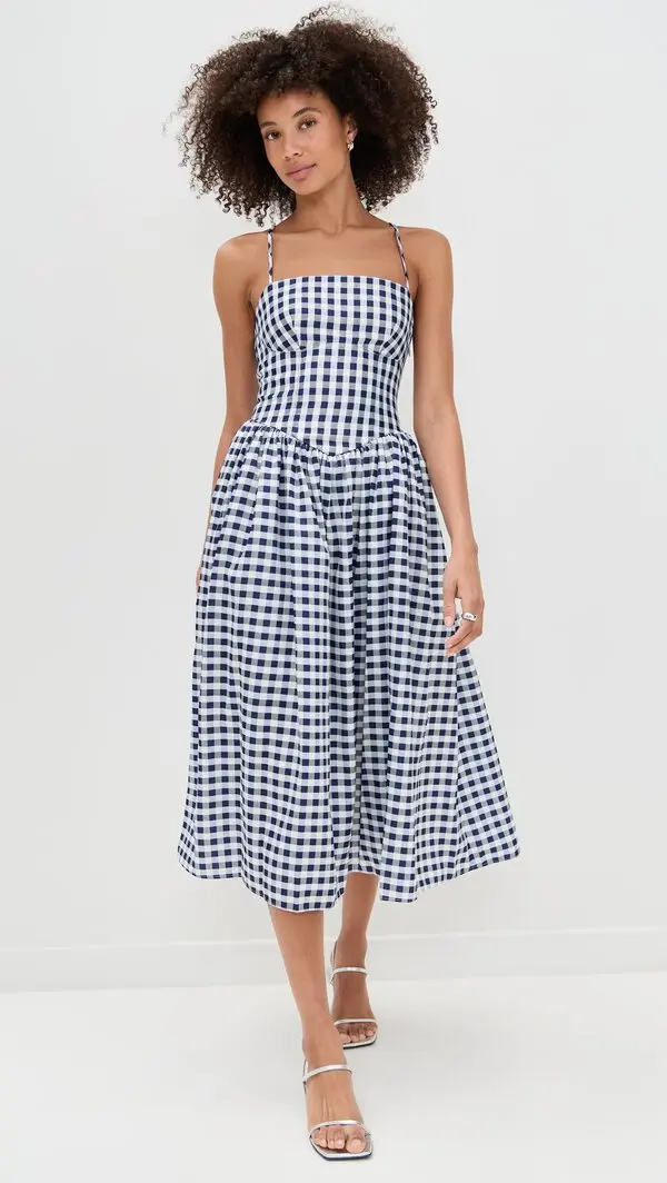 SELF-PORTRAIT Printed Taffeta Midi Dress