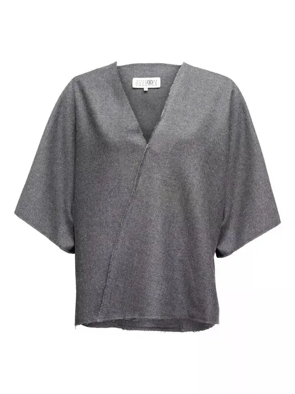 MAISON MARGIELA Raw-cut Detail Blouse - Grey
