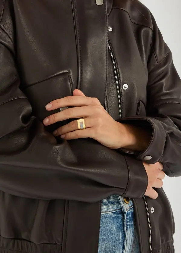 LEGIER Stone-embellished Brass Ring - Pink