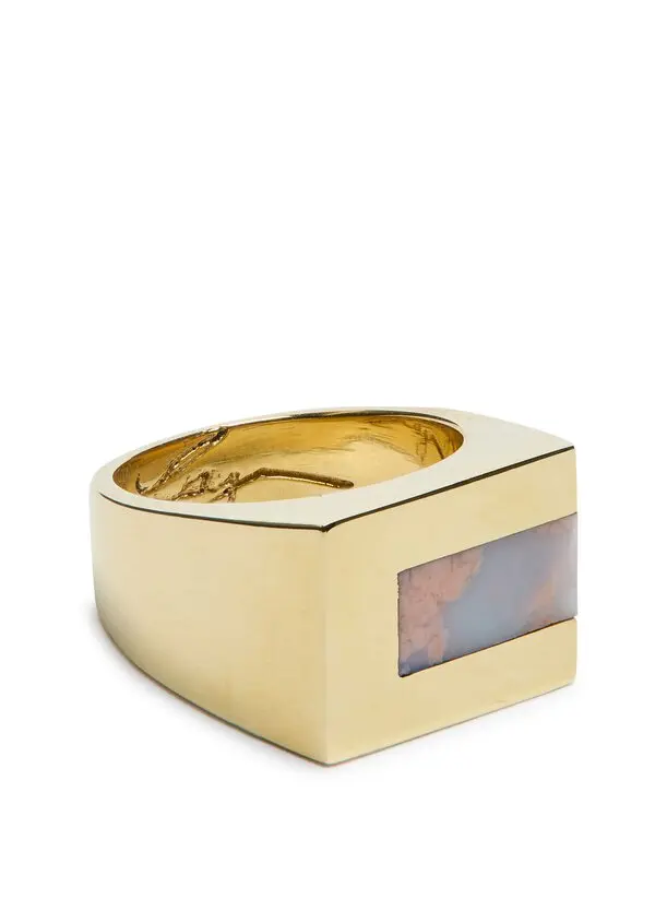 LEGIER Stone-embellished Brass Ring - Pink