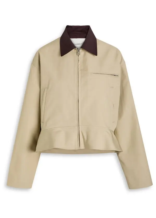 JW Anderson Peplum Cotton Jacket - Cream
