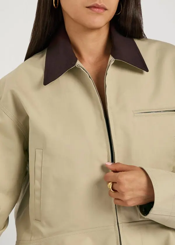 JW Anderson Peplum Cotton Jacket - Cream