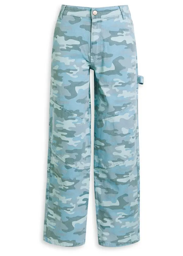 DAMSON MADDER Drew Camouflage Straight-leg Jeans - Blue