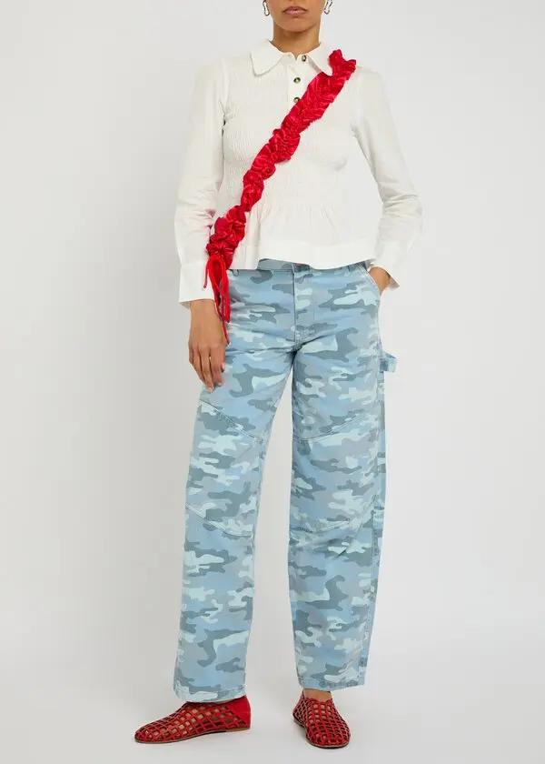 DAMSON MADDER Drew Camouflage Straight-leg Jeans - Blue