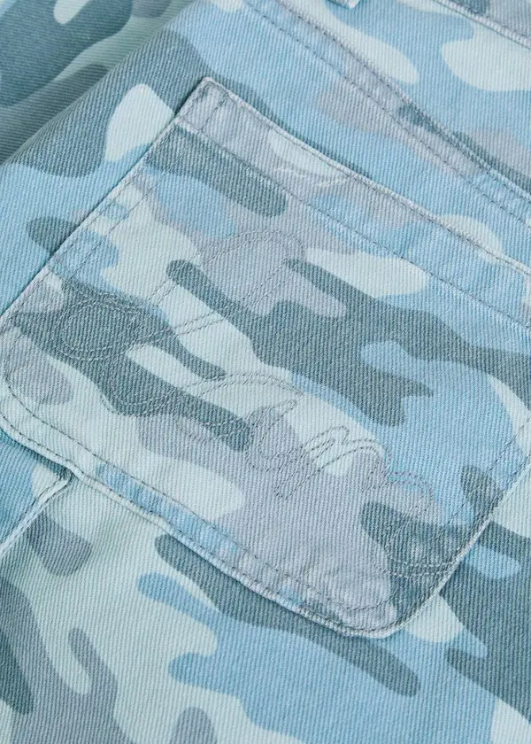 DAMSON MADDER Drew Camouflage Straight-leg Jeans - Blue