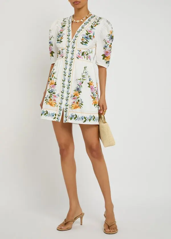 Sweet Bloom Floral-print Cotton Mini Dress