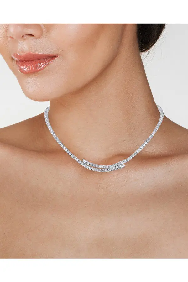 KENNETH JAY LANE Cz Wrap Tennis Necklace