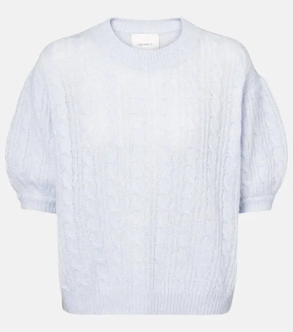 LISA YANG Kenzie Cable-knit Cashmere And Silk Sweater - Blue