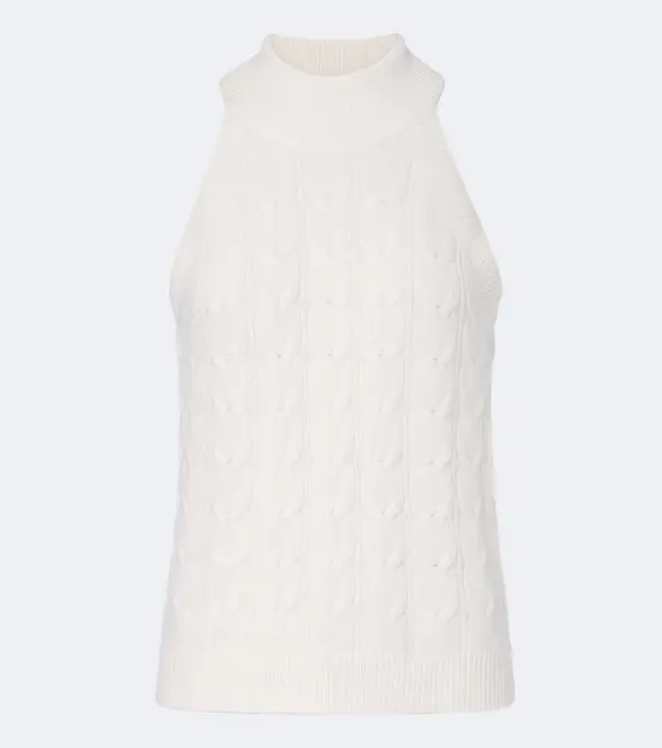 LISA YANG Serafine Cable-knit Cashmere Top - White