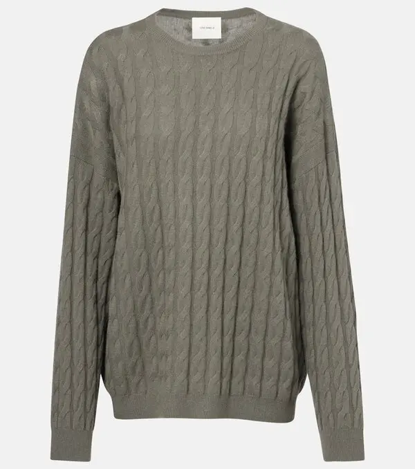 LISA YANG Cable-knit Cashmere Crewneck Sweater