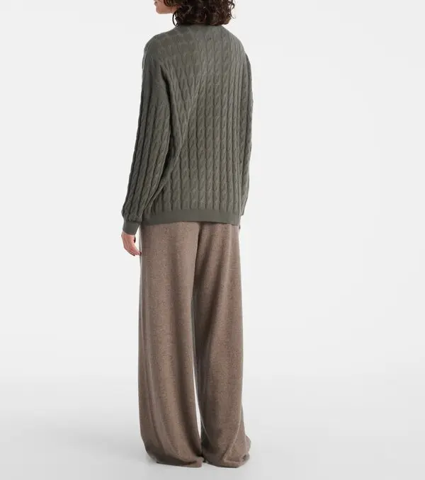 LISA YANG Cable-knit Cashmere Crewneck Sweater